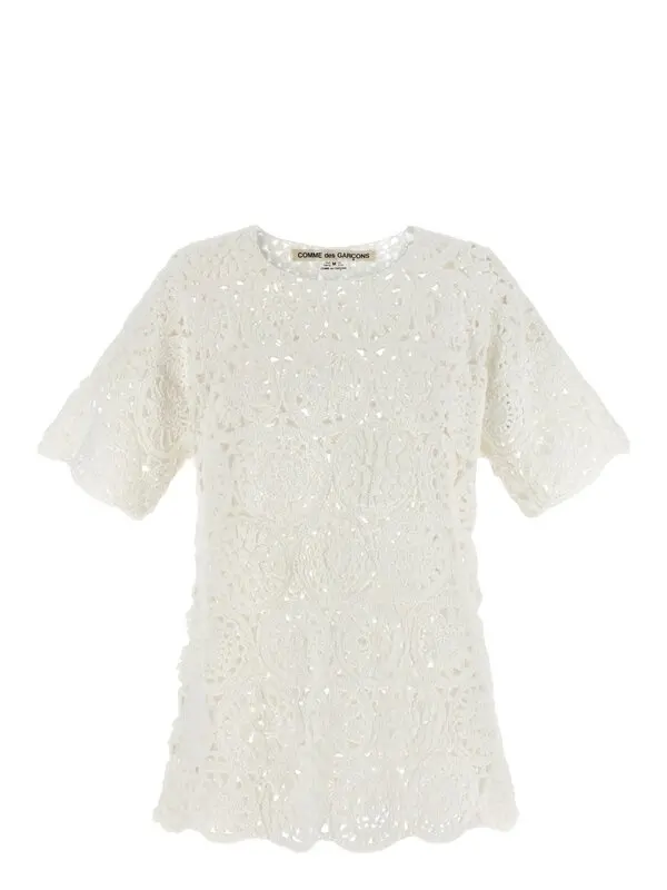 Comme Des Garçons Crochet T-shirt - Beige