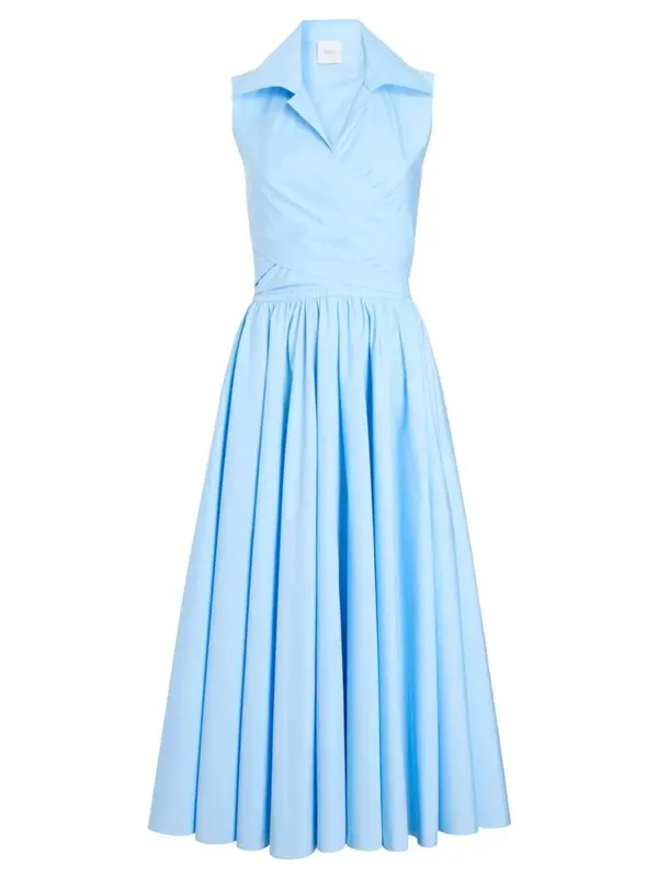PATOU Sleeveless Collared Midi Dress - Blue