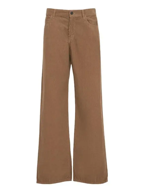 THE ROW Eglitta Cotton Corduroy Flared Pants - Brown