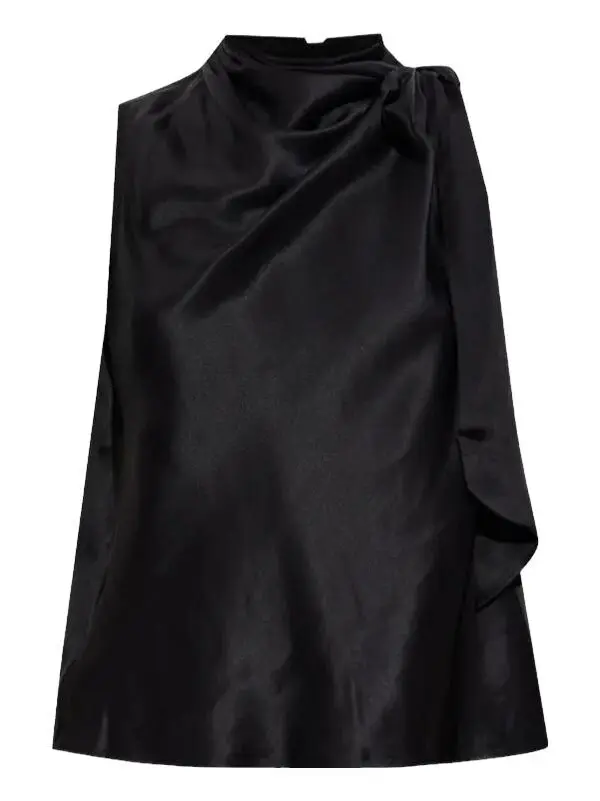 ALLSAINTS High-neck Bow Detail Top - Black