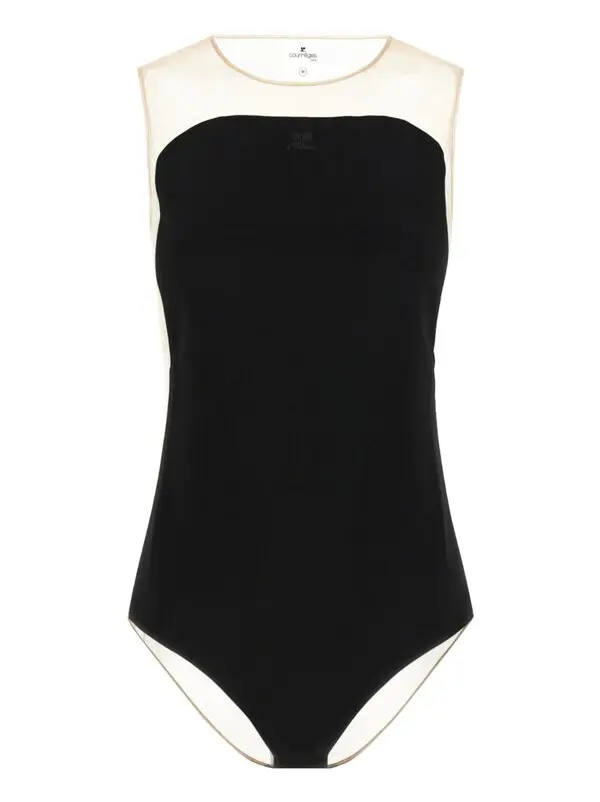 COURREGES Courrèges Illusion Sunshiel Tulle Bodysuit - Black