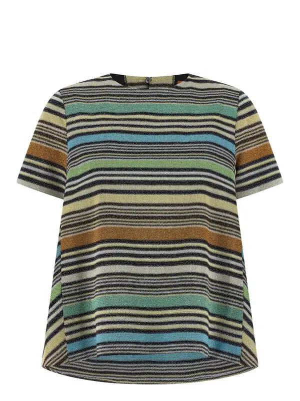 Missoni Striped Crewneck T-shirt - Black