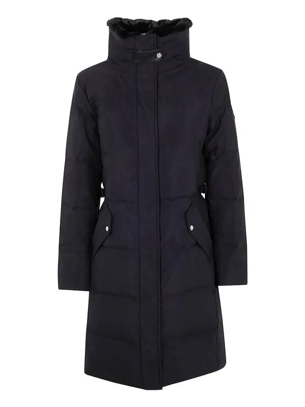 Ralph Lauren Insulated Coat With Leather Accents - Black
