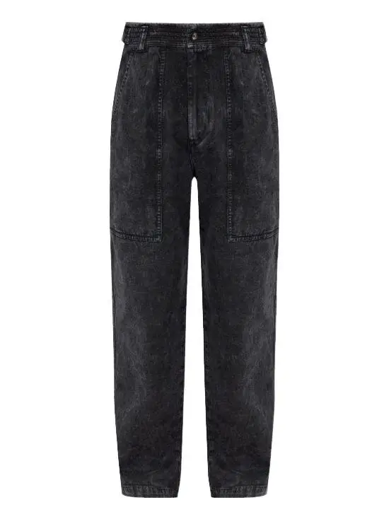Isabel Marant Étoile Ilyan Washable Finish Belted Trousers - Black