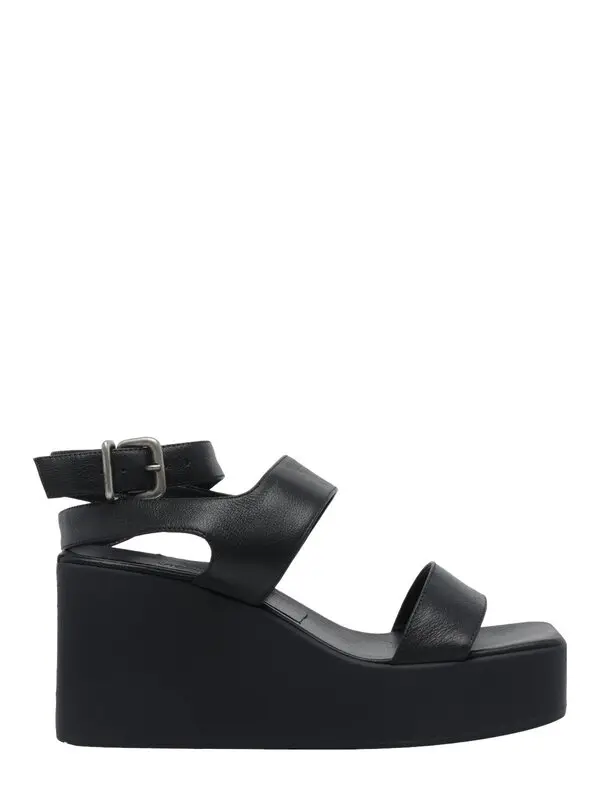 VIC MATIE Platform Wedge Heeled Sandals - Black