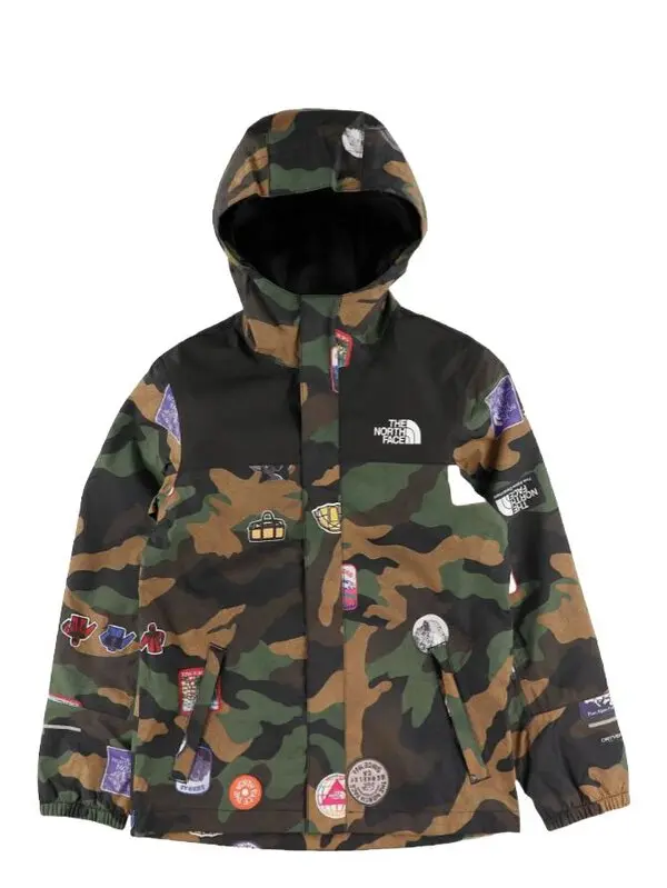 The North Face Antora Camouflage Jacket With Graphic Patches - Black