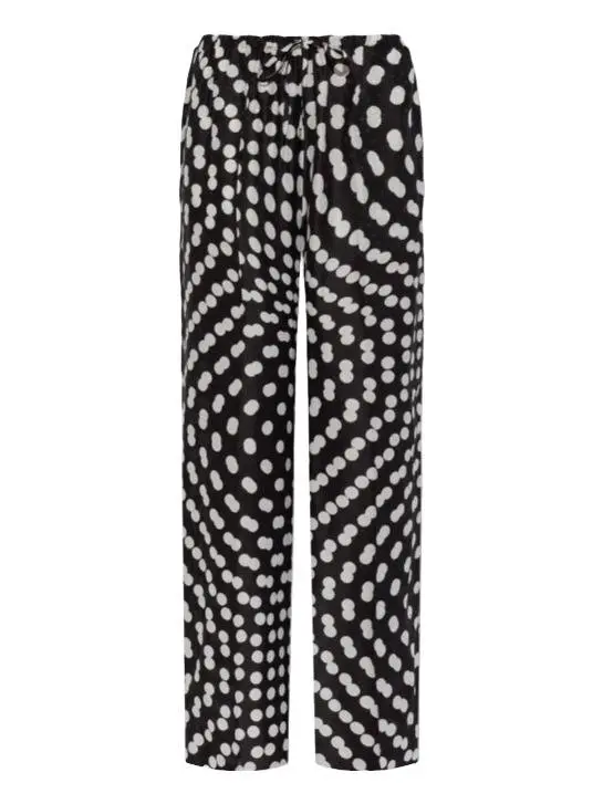 Dries Van Noten Printed Drawstring Trousers - Black