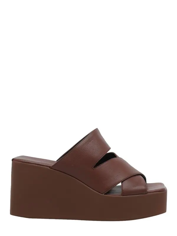 VIC MATIE Wedge Crossover Sandals - Red