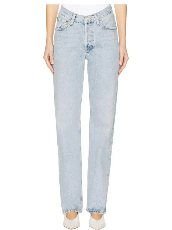 AGOLDE High Rise Straight Leg Jeans - Blue