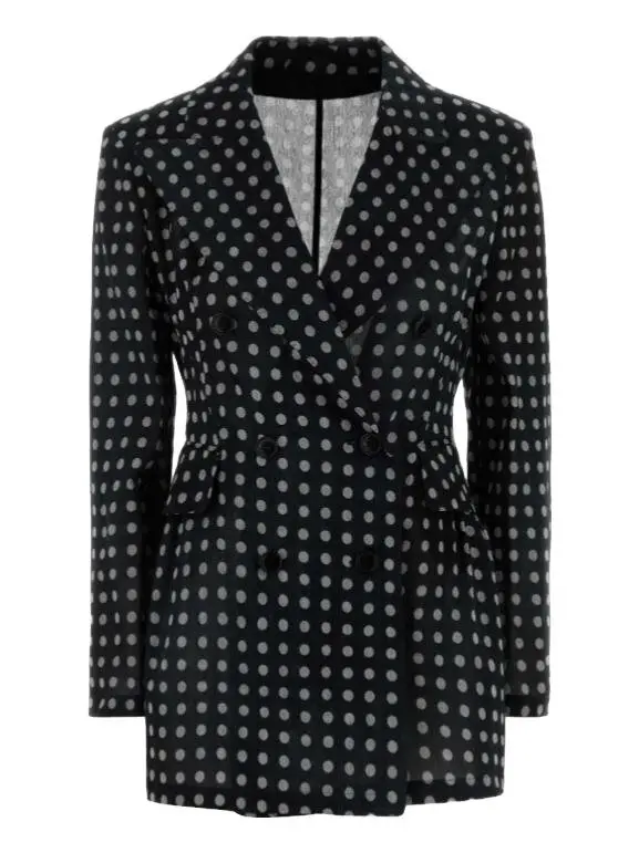 Ermanno Scervino Polka Dot Double-breasted Blazer - Black