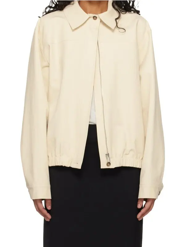 Loulou De Saison Drew Elasticated Waist Cotton Jacket - Nude