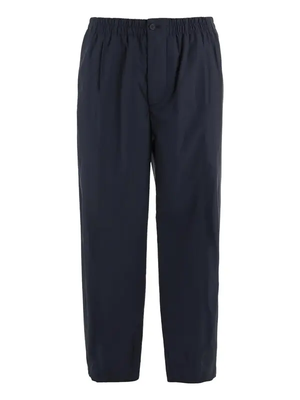 Giorgio Armani Elastic Waist Straight Leg Trousers - Black