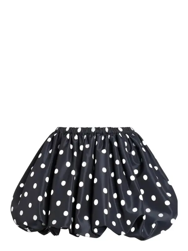PATOU Elasticated-waist Polka Dot Mini A-line Skirt - Black