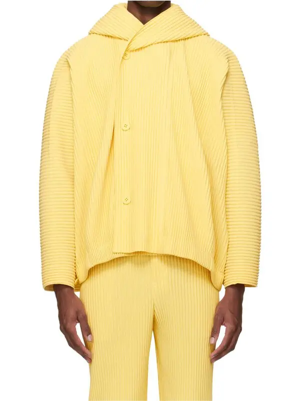Issey Miyake Homme Plissé Yellow Pleated Casual Jacket - Agave Yellow
