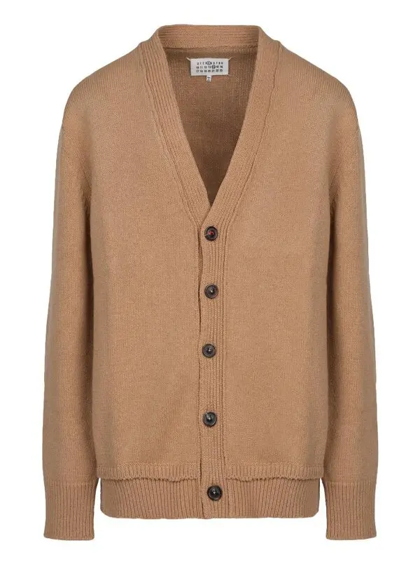 MAISON MARGIELA V-neck Buttoned Knitted Cardigan - Nude