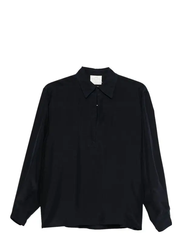 FORTE_FORTE Long-sleeved Collared Shirt - Black