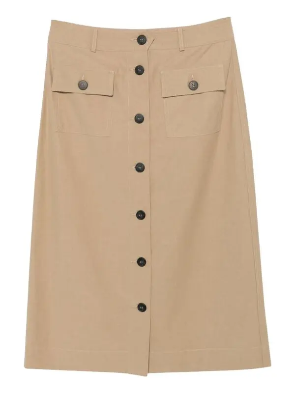 Liu Jo A-line Midi Skirt With Button Closure - Nude