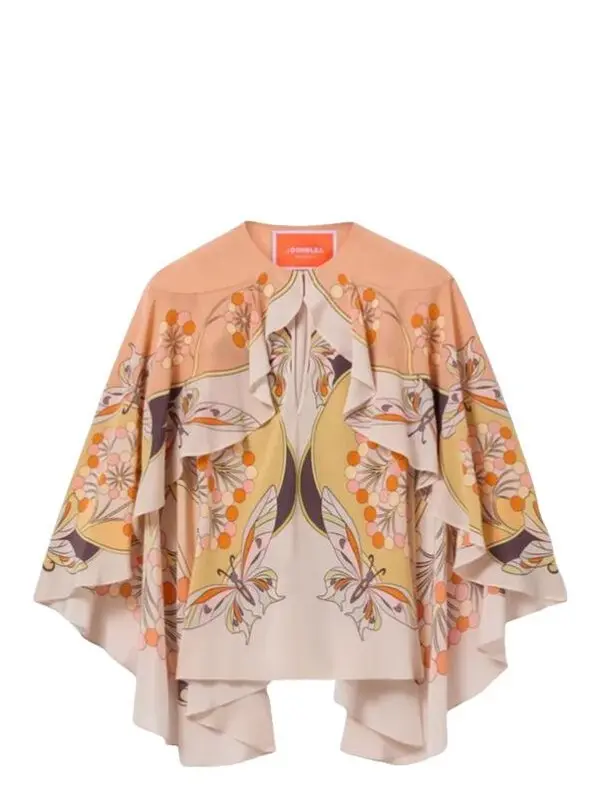 La DoubleJ Magic Ruffled Cape Top - Nude