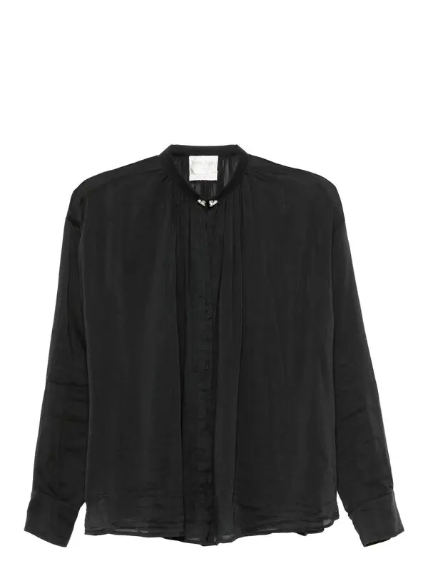 FORTE_FORTE Cotton Silk Bohemian Shirt - Black