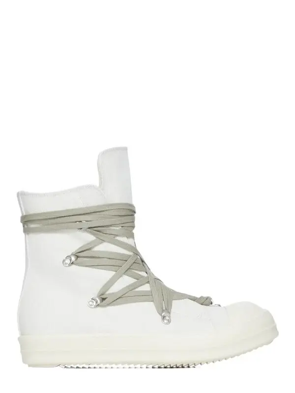 Rick Owens High Top Lace Up Sneakers - Off-white/opalescent/opalescent