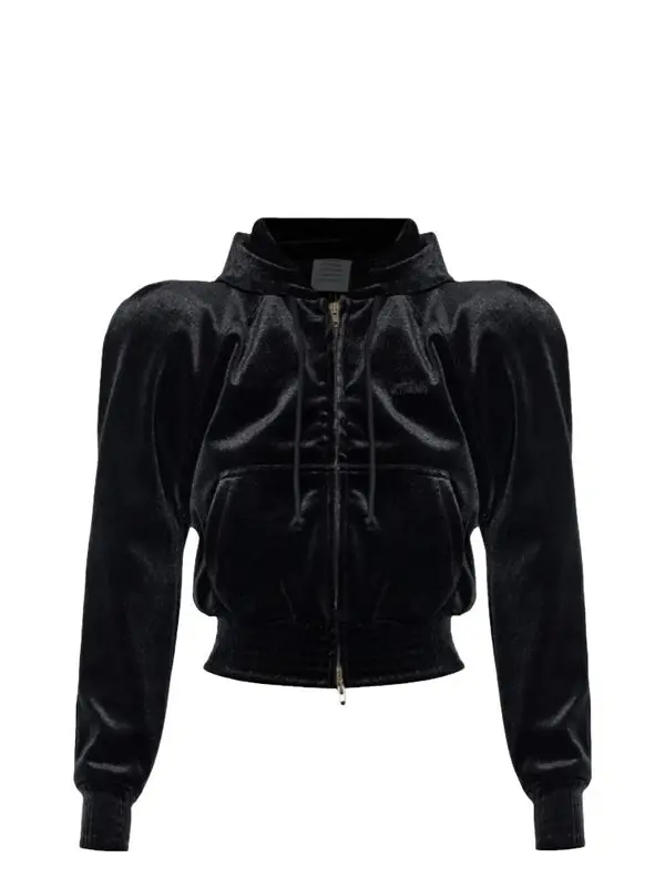 Vetements Long Sleeve Hooded Sweatshirt - Black
