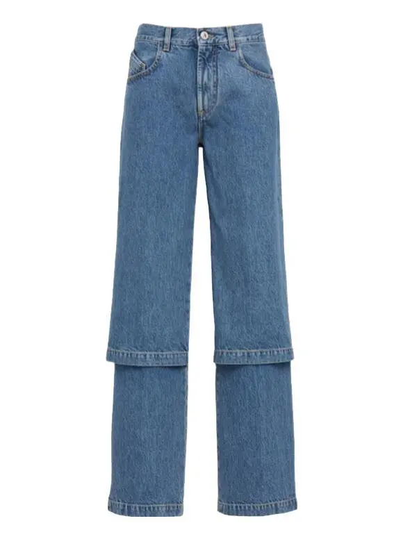 Attico Layered Baggy Jeans - Blue