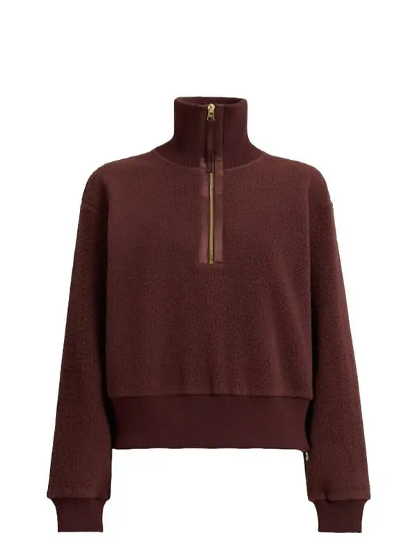 Varley Roselle Half Zip Fleece Sweatshirt - Brown