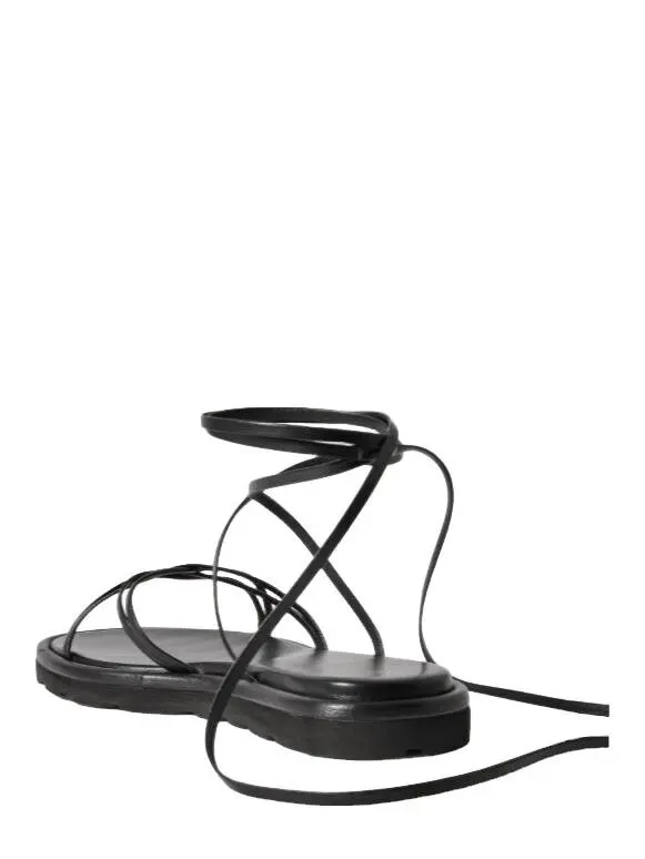 GIANVITO ROSSI Knot-decorated Leather Sandals - Black