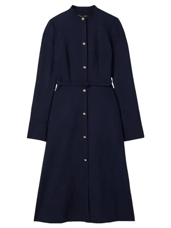 Oscar De La Renta Belted Wool-blend Midi Dress - Black
