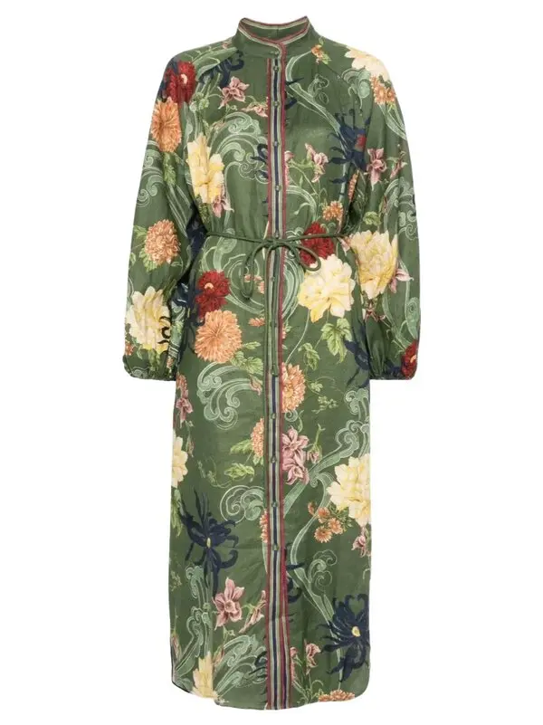 ALEMAIS Avery Floral Printed Maxi Dress - Grass Green