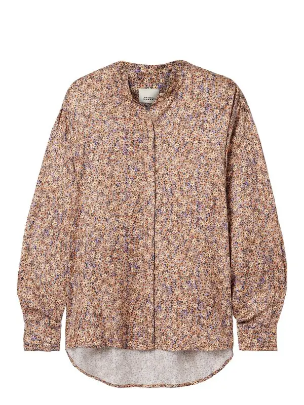 Isabel Marant Étoile Harlow Floral-print Silk Blend Shirt - Nude