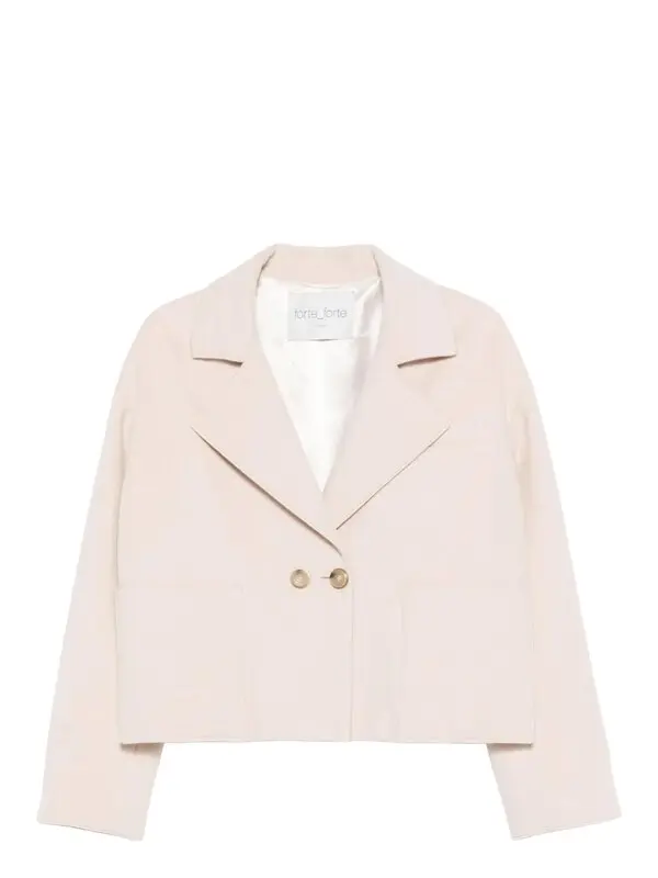 FORTE_FORTE Double Breasted Casual Jacket - White