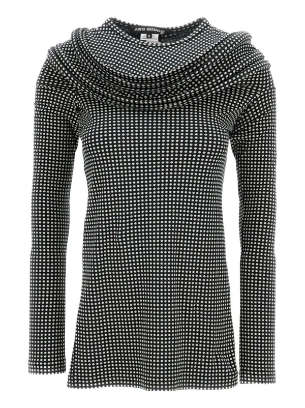 Junya Watanabe Polka-dot Long Sleeve Top - Black