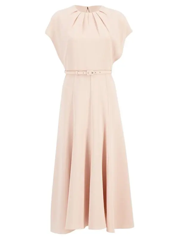 Roland Mouret Cady Flared Cape Midi Dress - Nude