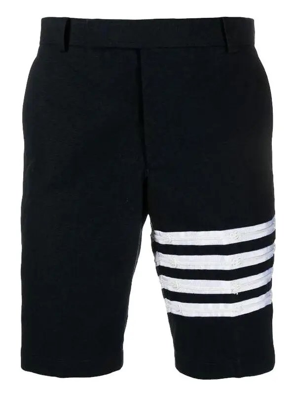 Thom Browne 4-bar Detail Chino Shorts - Navy Blue