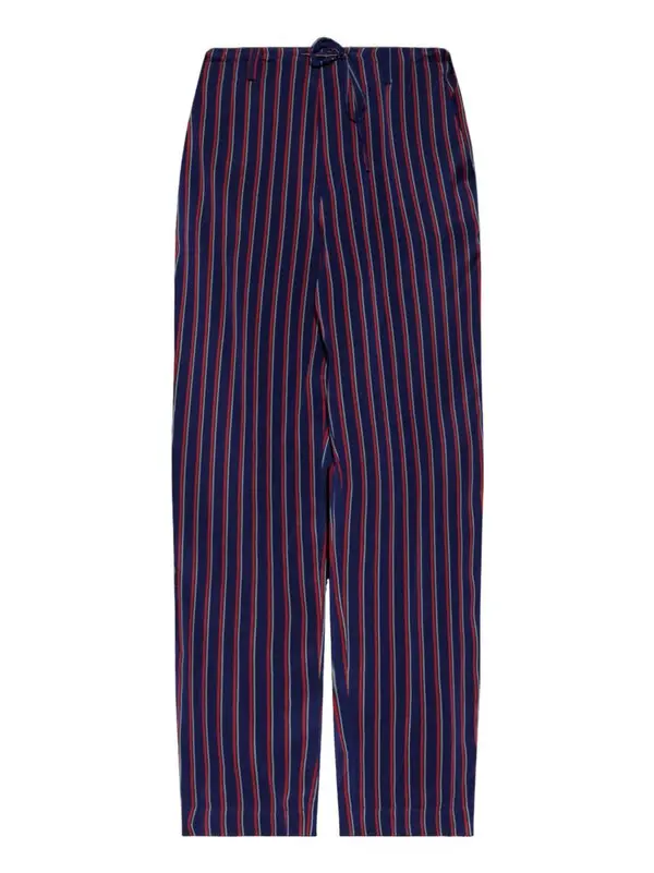 Dries Van Noten Striped Straight-leg Trousers - Navy Blue