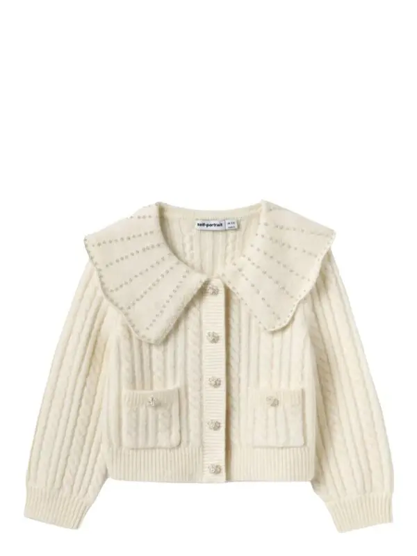 SELF-PORTRAIT Embellished Cardigan - Cream