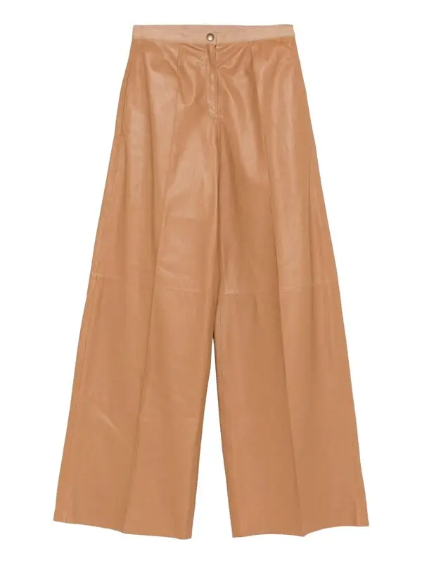 FORTE_FORTE High-waisted Wide-leg Trousers - Nude