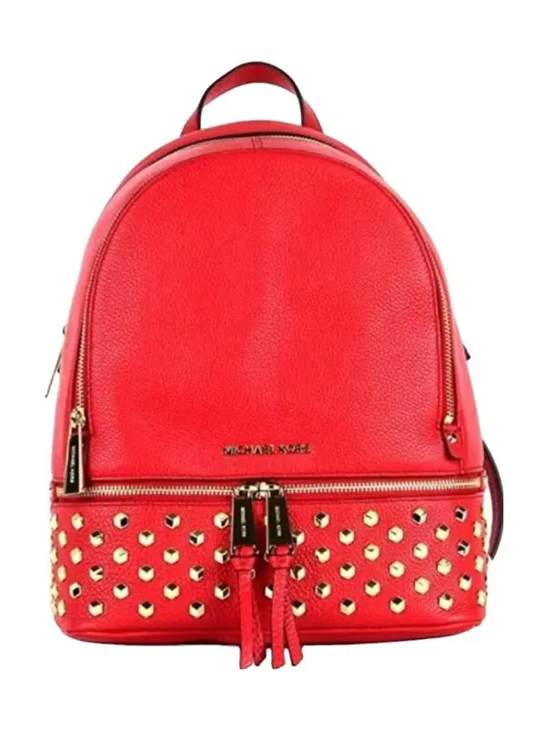 Michael Kors Studded Leather Backpack - Red