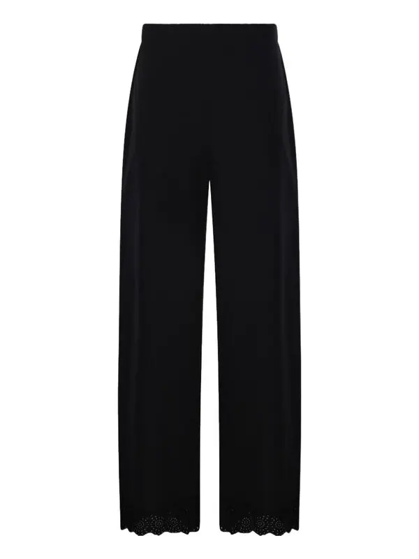 BY MALENE BIRGER High-waisted Wide-leg Pants With Fan-shaped Hem - Black