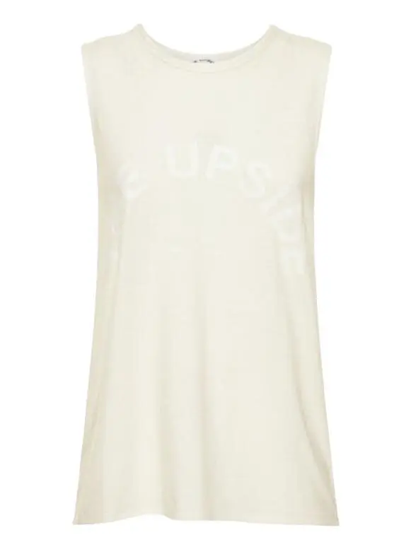 The Upside Logo Crew Neck Vest - White