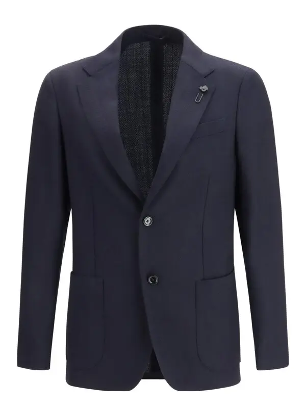 LARDINI Single-breasted Jacket - Black