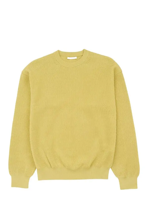 Auralee Long-sleeved Rib Knit Sweater - Yellow