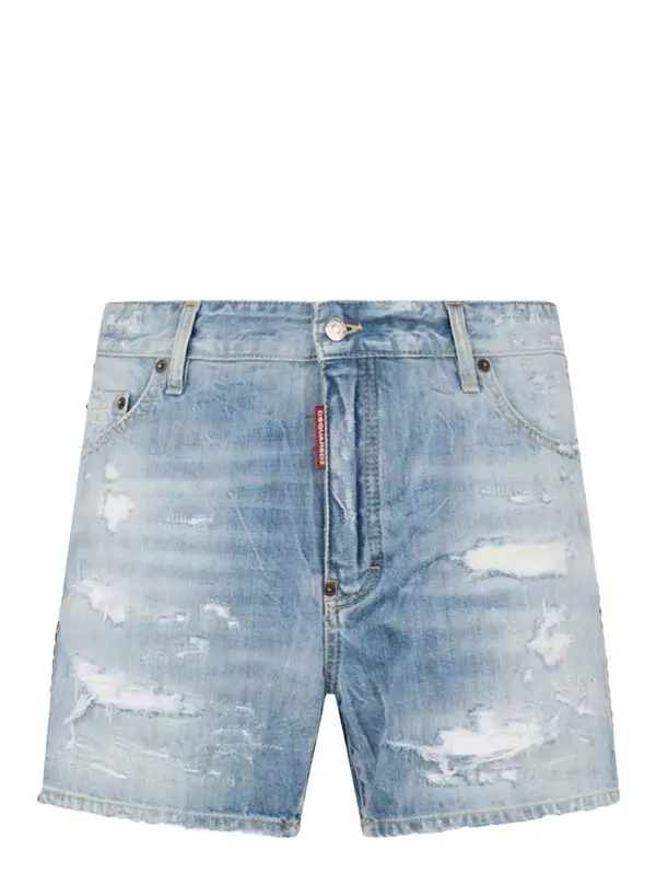 Dsquared2 Distressed Denim Shorts - Blue