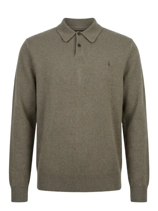 ALLSAINTS Long-sleeved Polo Shirt - Splinter Brown