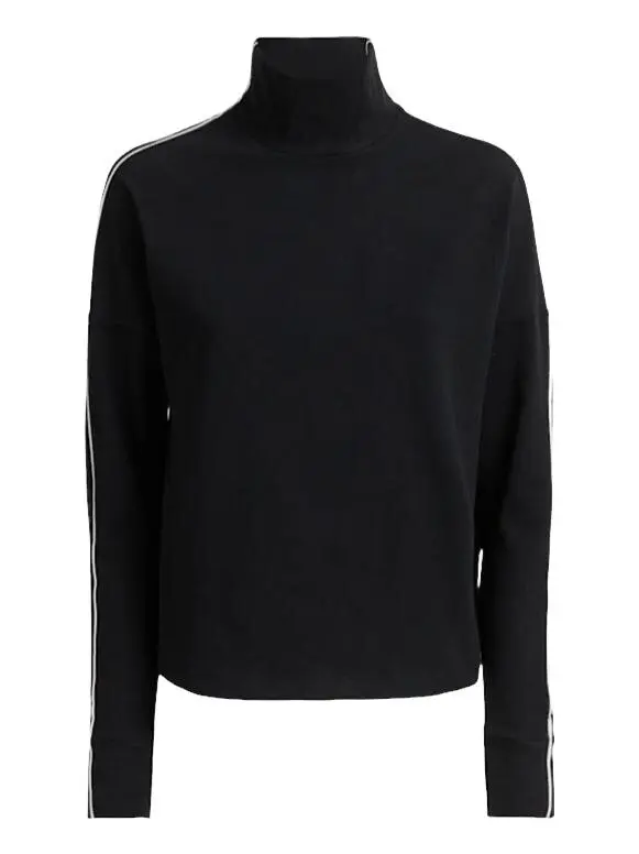Varley Rona High Neck Sweatshirt With Striped Details - Black