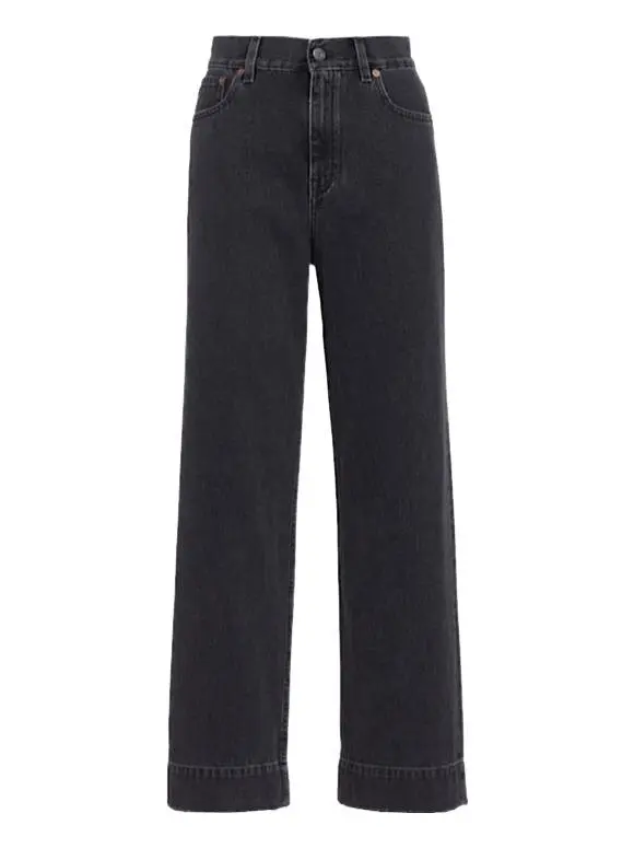 Chloé Denim Straight Leg Jeans - Black