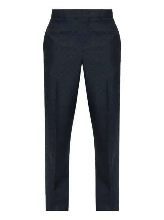 Etro Geometric Pattern Tailored Pants - Navy Blue
