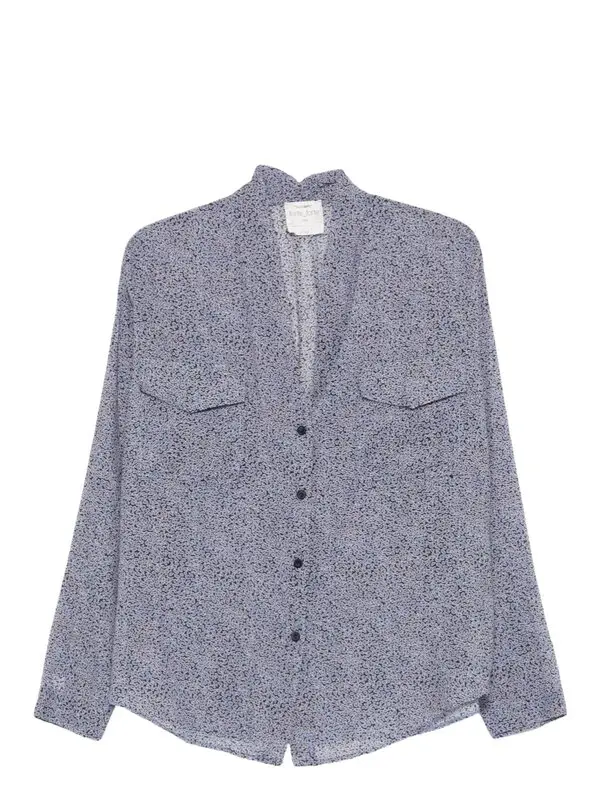 FORTE_FORTE Printed Long Sleeve Shirt - Gray