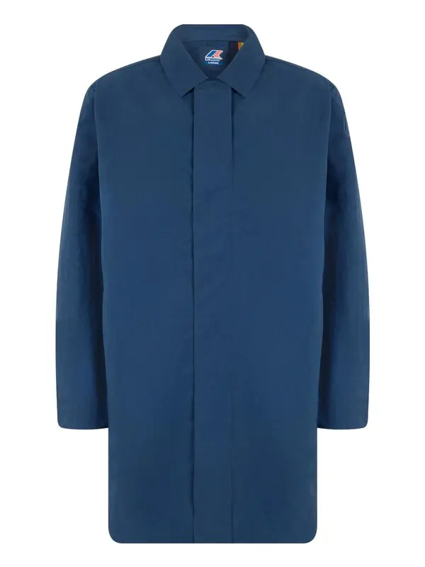 K-WAY Poirol Long Buttoned Coat - Blue